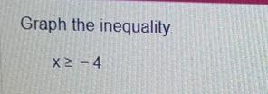Solved Graph the inequality.x≥-4 | Chegg.com