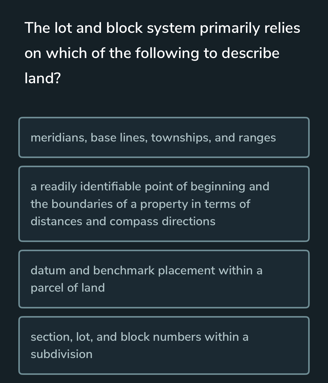 The lot and block system primarily relies on which of | Chegg.com