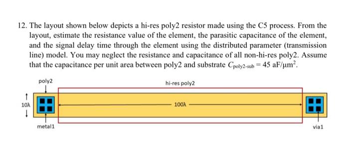 12. The layout shown below depicts a hi-res poly 2 | Chegg.com