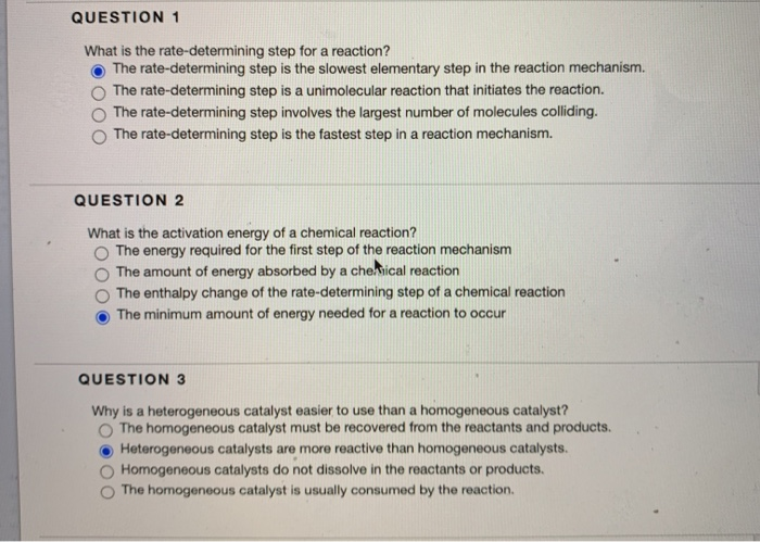 Solved QUESTION 1 What is the rate-determining step for a | Chegg.com