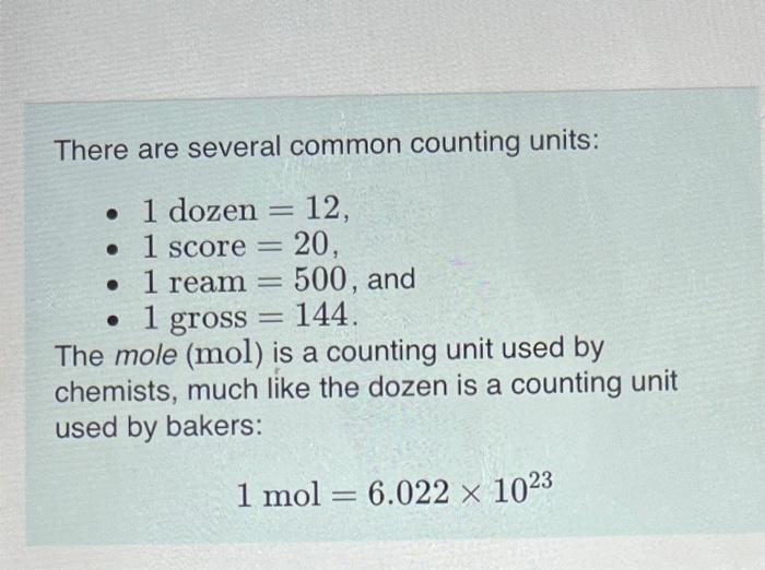 Solved There are several common counting units: - 1 dozen | Chegg.com