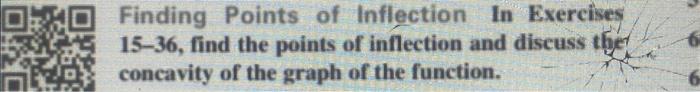 Solved Finding Points of Inflection In Exercises 15-36, find | Chegg.com