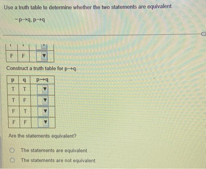 Solved Use a truth table to determine whether the two | Chegg.com
