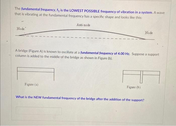 Solved The fundamental frequency, f1 is the LOWEST POSSIBLE | Chegg.com