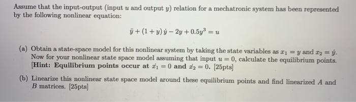 Solved Assume that the input-output (input u and output y) | Chegg.com