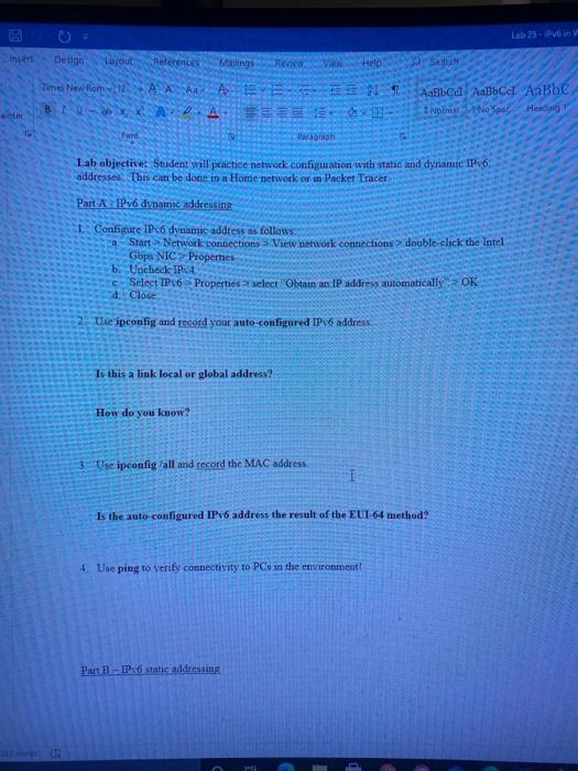 Solved Lab 29 - Pin Desige Layout Reference Mailings Beview | Chegg.com