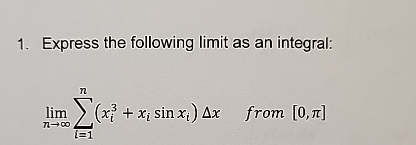 Express the following limit as an | Chegg.com