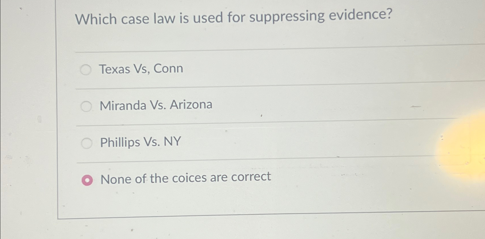 Solved Which case law is used for suppressing evidence?Texas | Chegg.com