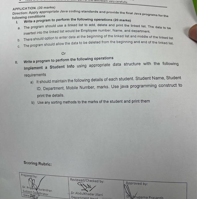 Solved APPLICATION. (30 marks) Direction: Apply appropriate | Chegg.com