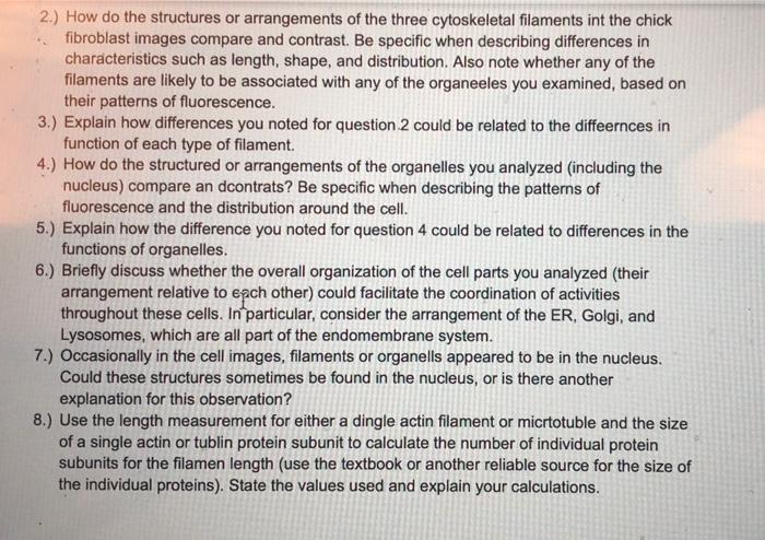 Solved 2.) How do the structures or arrangements of the | Chegg.com