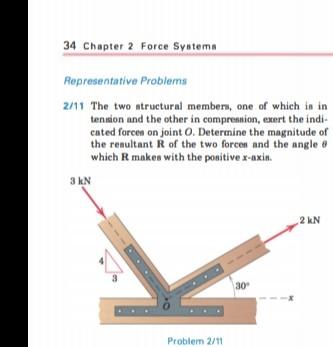 Solved 34 Chapter 2 Force Systems Representative Problems | Chegg.com
