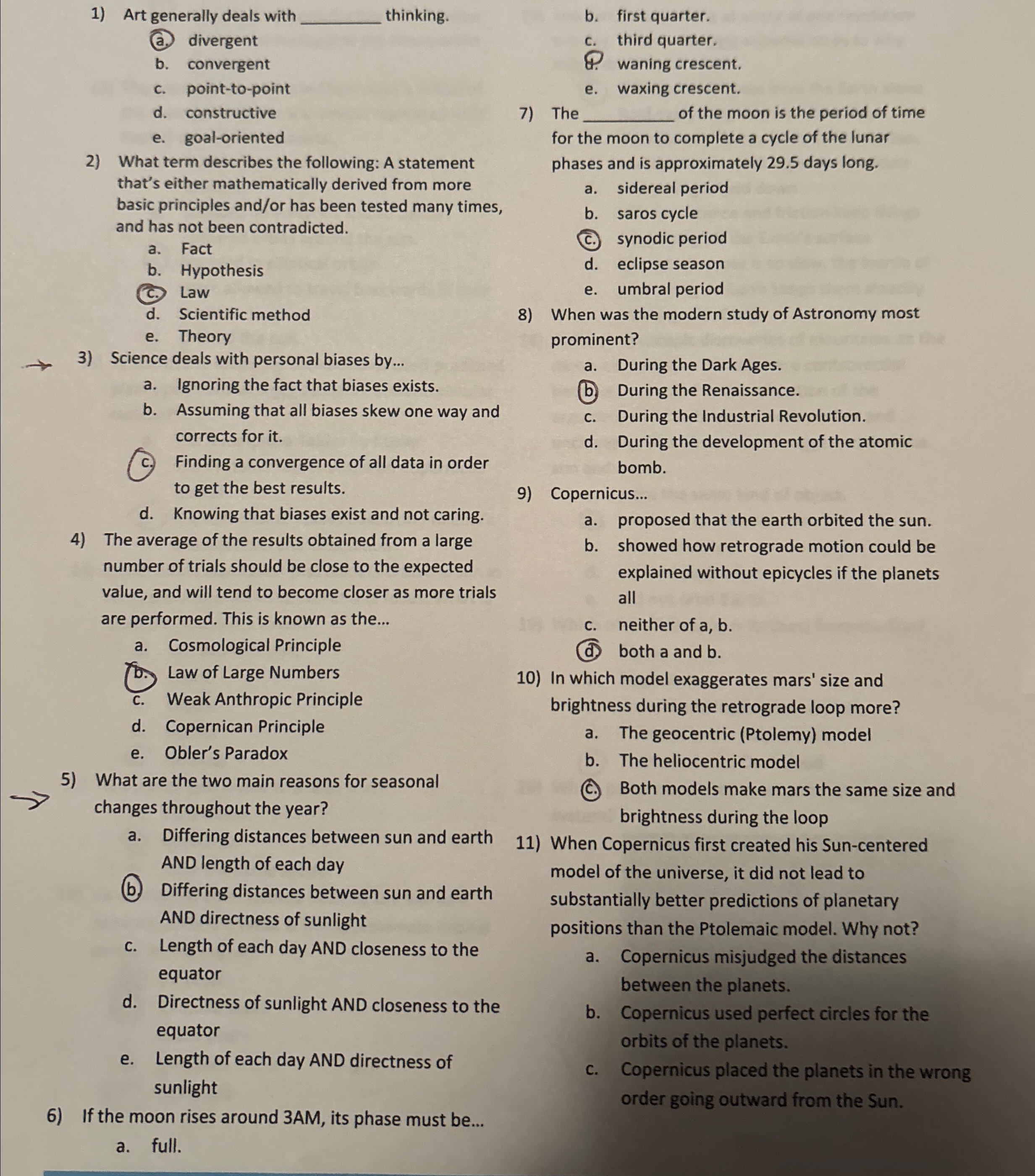 Solved Art generally deals with ____ ﻿thinking?a. | Chegg.com