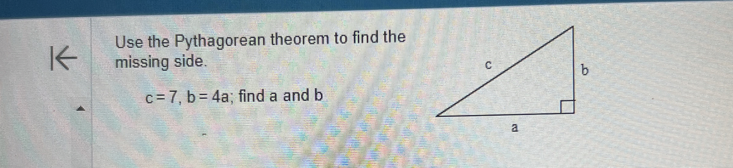 Solved Use the Pythagorean theorem to find themissing | Chegg.com