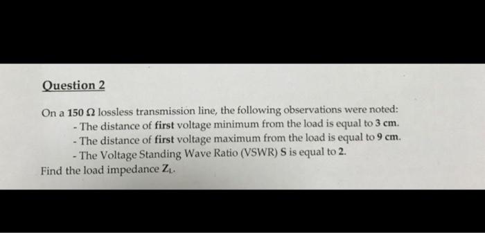 Solved On a 150Ω lossless transmission line, the following | Chegg.com