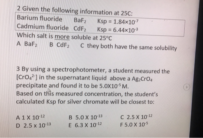 Solved barium sulfate BaSO4 has a Ksp if 1*10-10 and a molar | Chegg.com