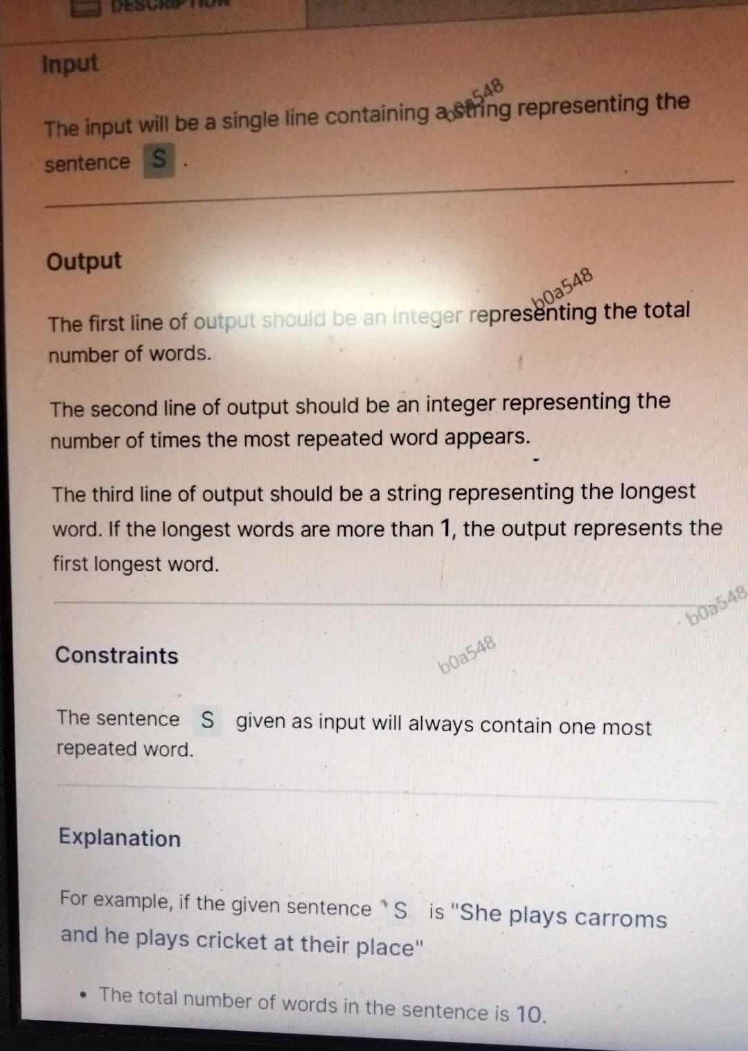 Solved EASY-1 Write a program that reads a sentence The | Chegg.com