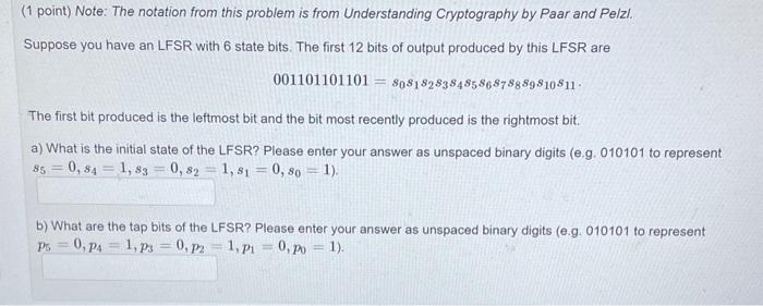 Solved (1 point) Note: The notation from this problem is | Chegg.com