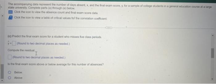 Solved The accompanying data represent the number of days | Chegg.com