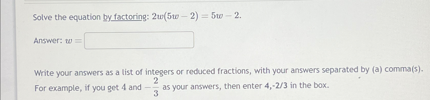 Solved Solve the equation by factoring: | Chegg.com