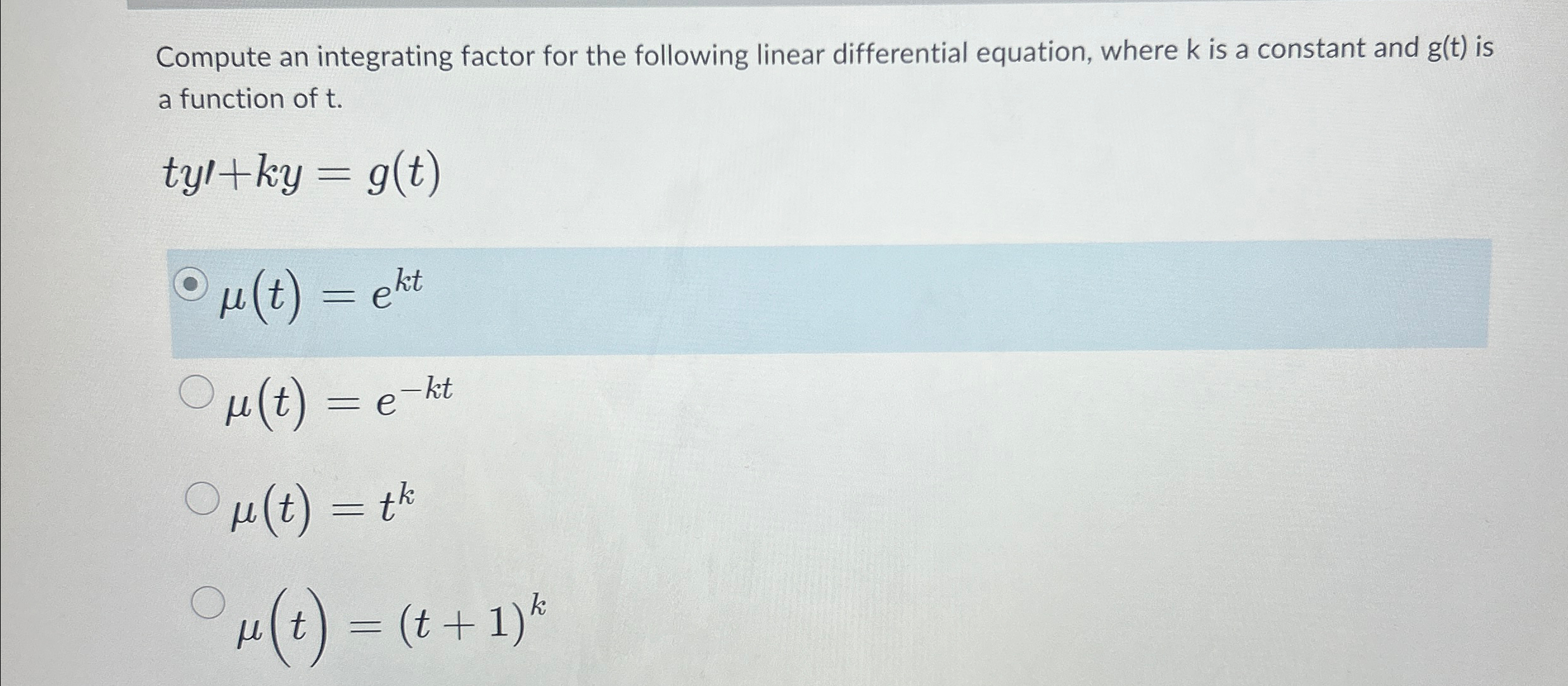 Solved Compute an integrating factor for the following | Chegg.com