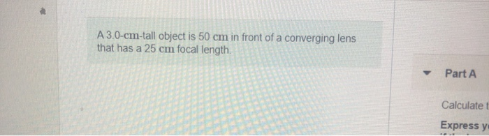 Solved A 3.0-cm-tall object is 50 cm in front of a | Chegg.com