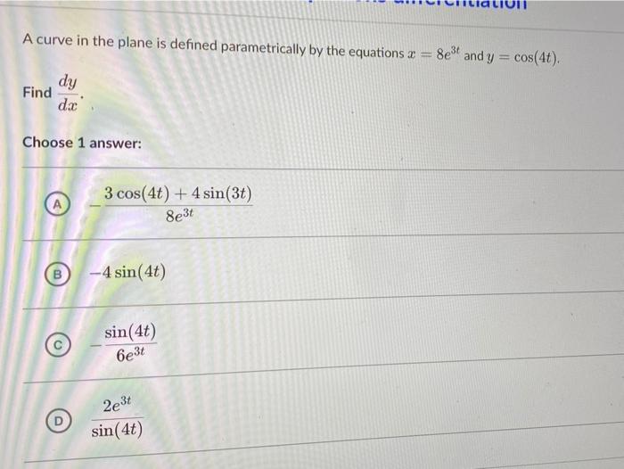Solved A Curve In The Plane Is Defined Parametrically By The 