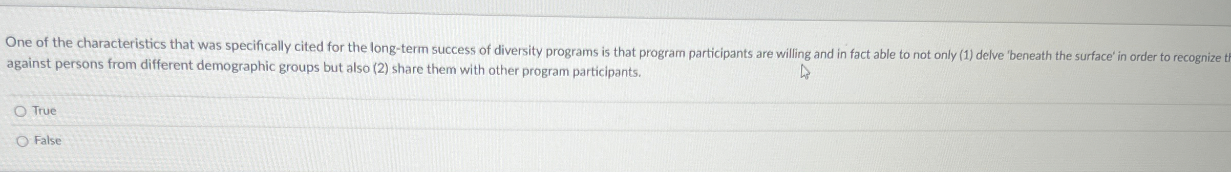Solved One of the characteristics that was specifically | Chegg.com