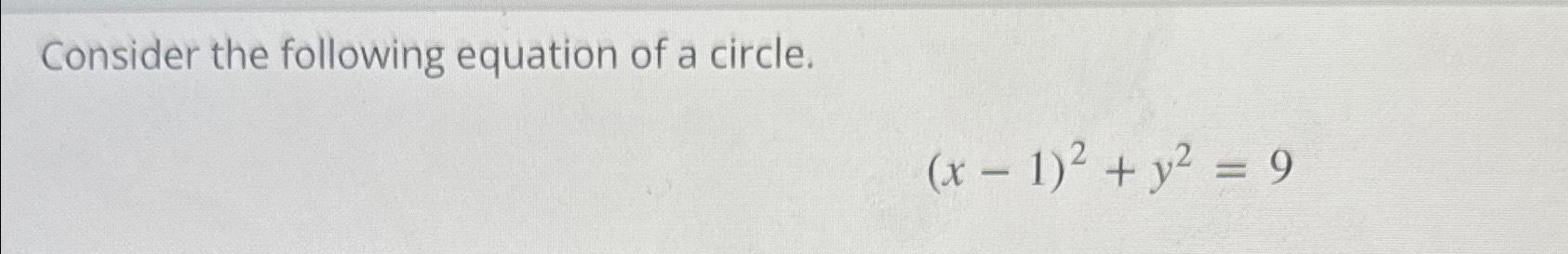 Solved Consider the following equation of a | Chegg.com