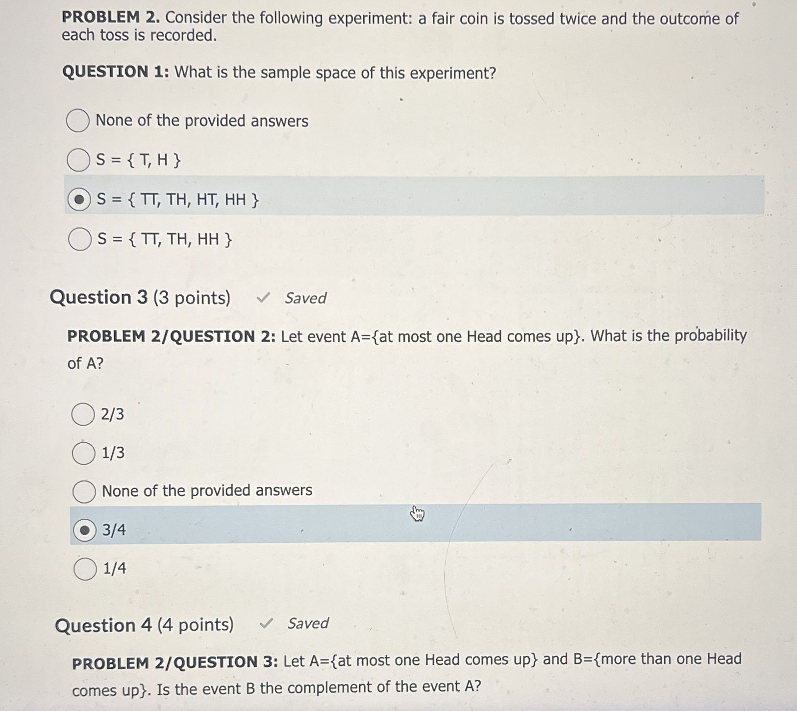 PROBLEM 2. ﻿Consider the following experiment: a fair | Chegg.com