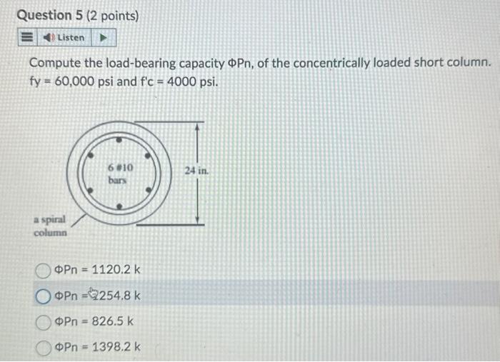 Solved Compute the load-bearing capacity ΦPn, of the | Chegg.com