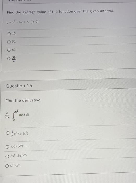 Solved Find the derivative. dxd∫x12t5dt 12x52 2x4−2 6x2 | Chegg.com