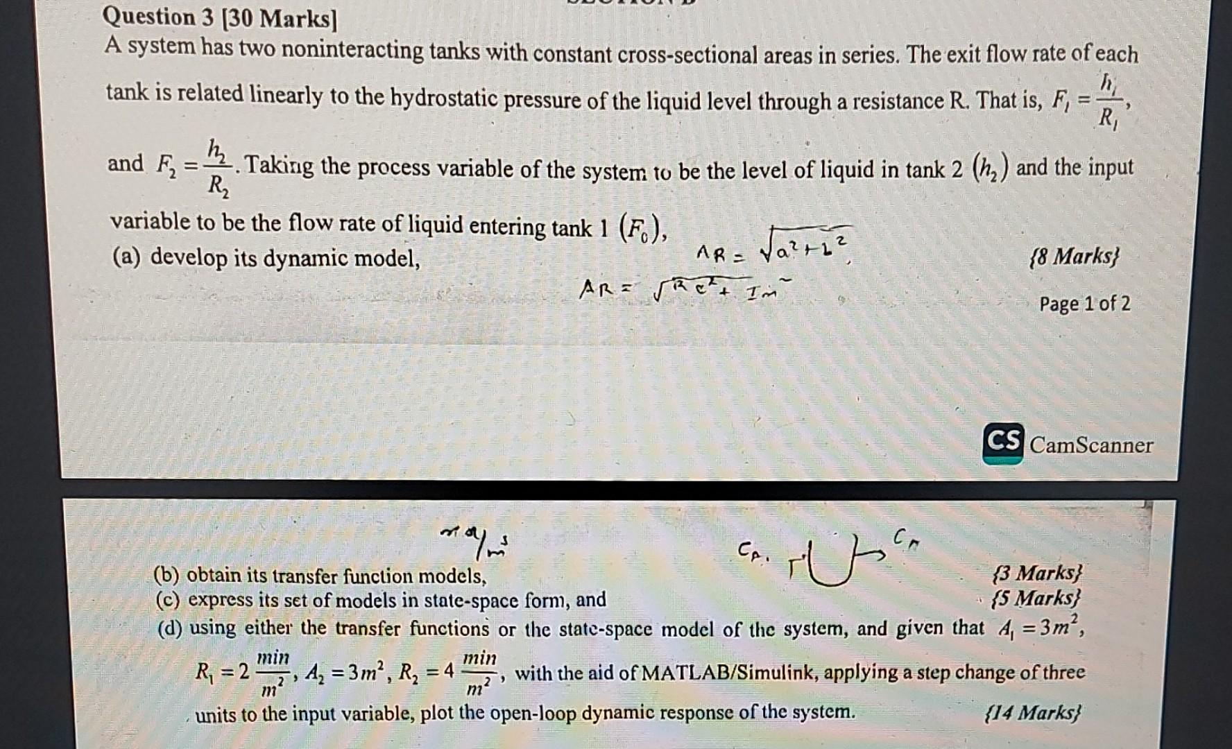 Solved Question 3 [30 Marks] A system has two noninteracting | Chegg.com