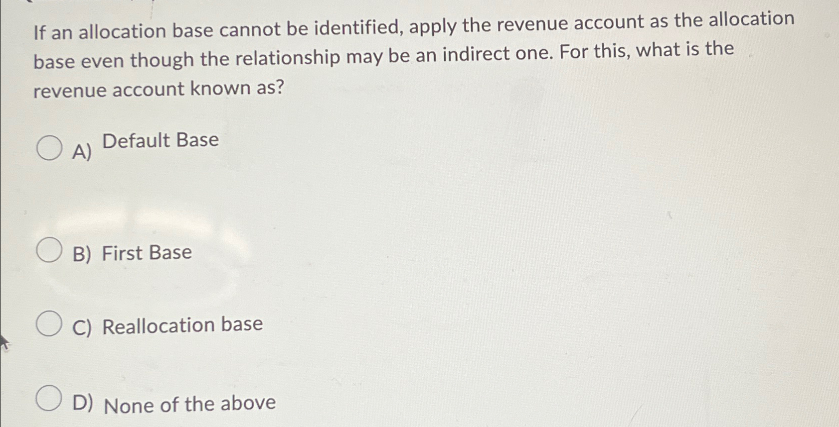 Solved If an allocation base cannot be identified, apply the | Chegg.com