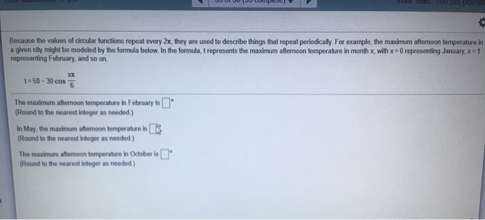 Solved Because the values of circular functions repeat every | Chegg.com