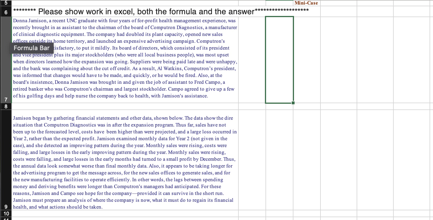 Please show work in ﻿excel, both the | Chegg.com