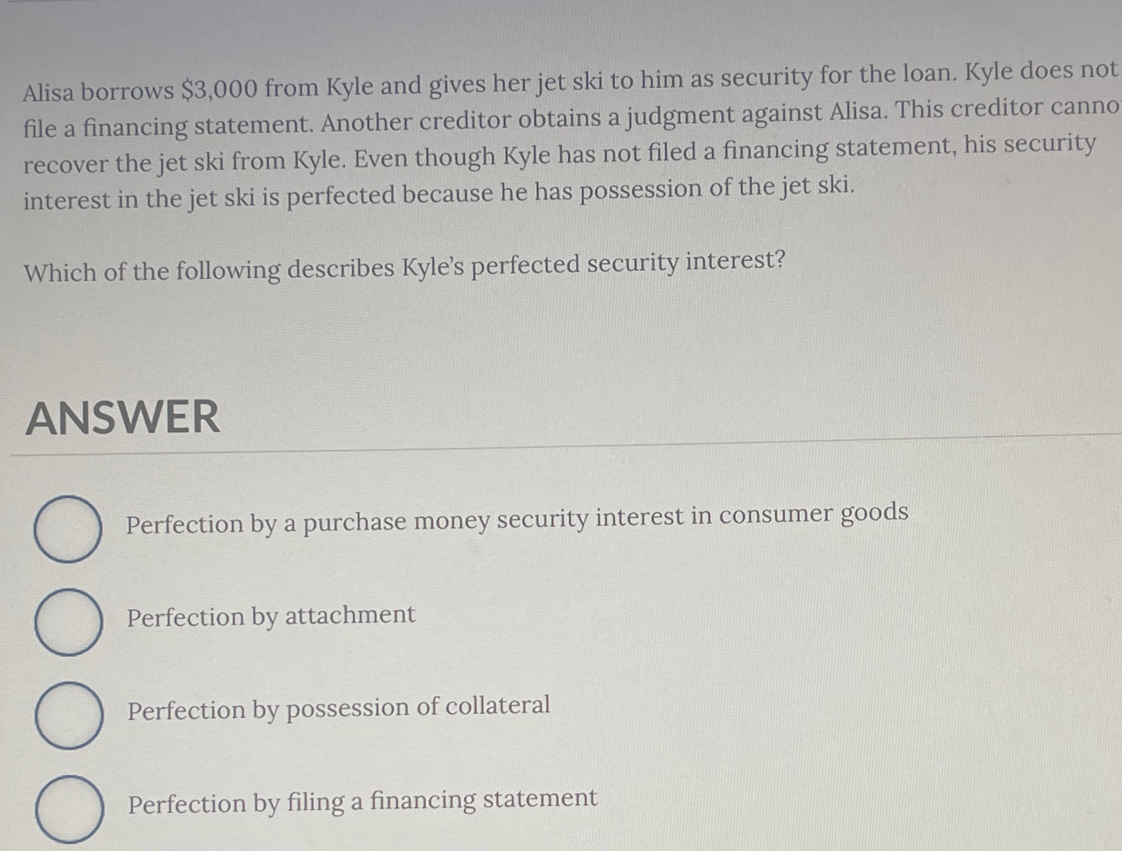 Solved Alisa borrows $3,000 ﻿from Kyle and gives her jet ski | Chegg.com