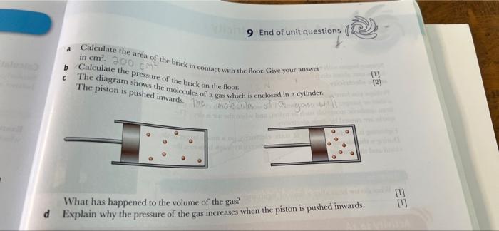Solved a 9.3 The diagram shows a brick lying on the floor. | Chegg.com