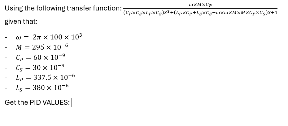Solved Using the following transfer function: | Chegg.com
