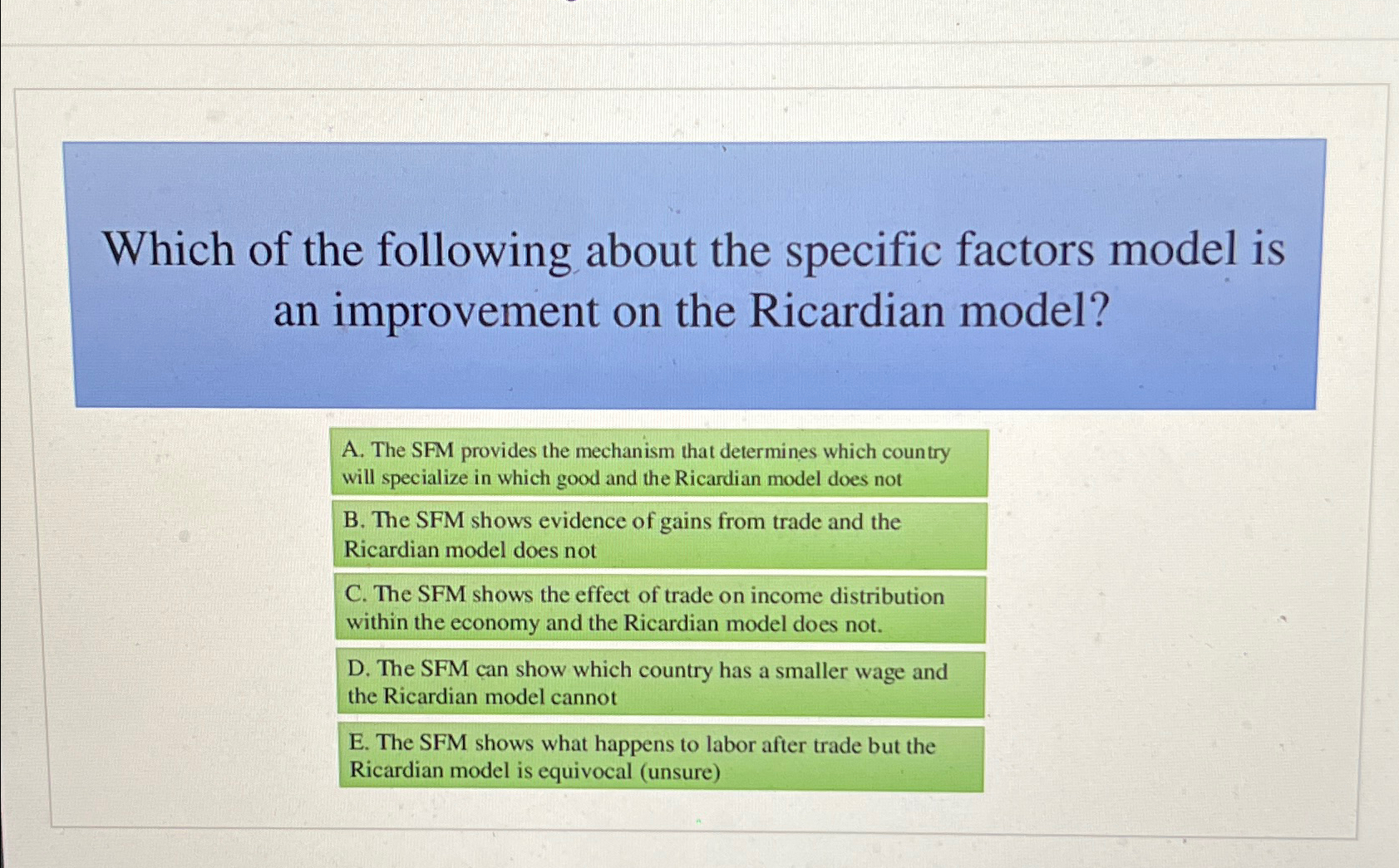 Solved Which of the following about the specific factors | Chegg.com