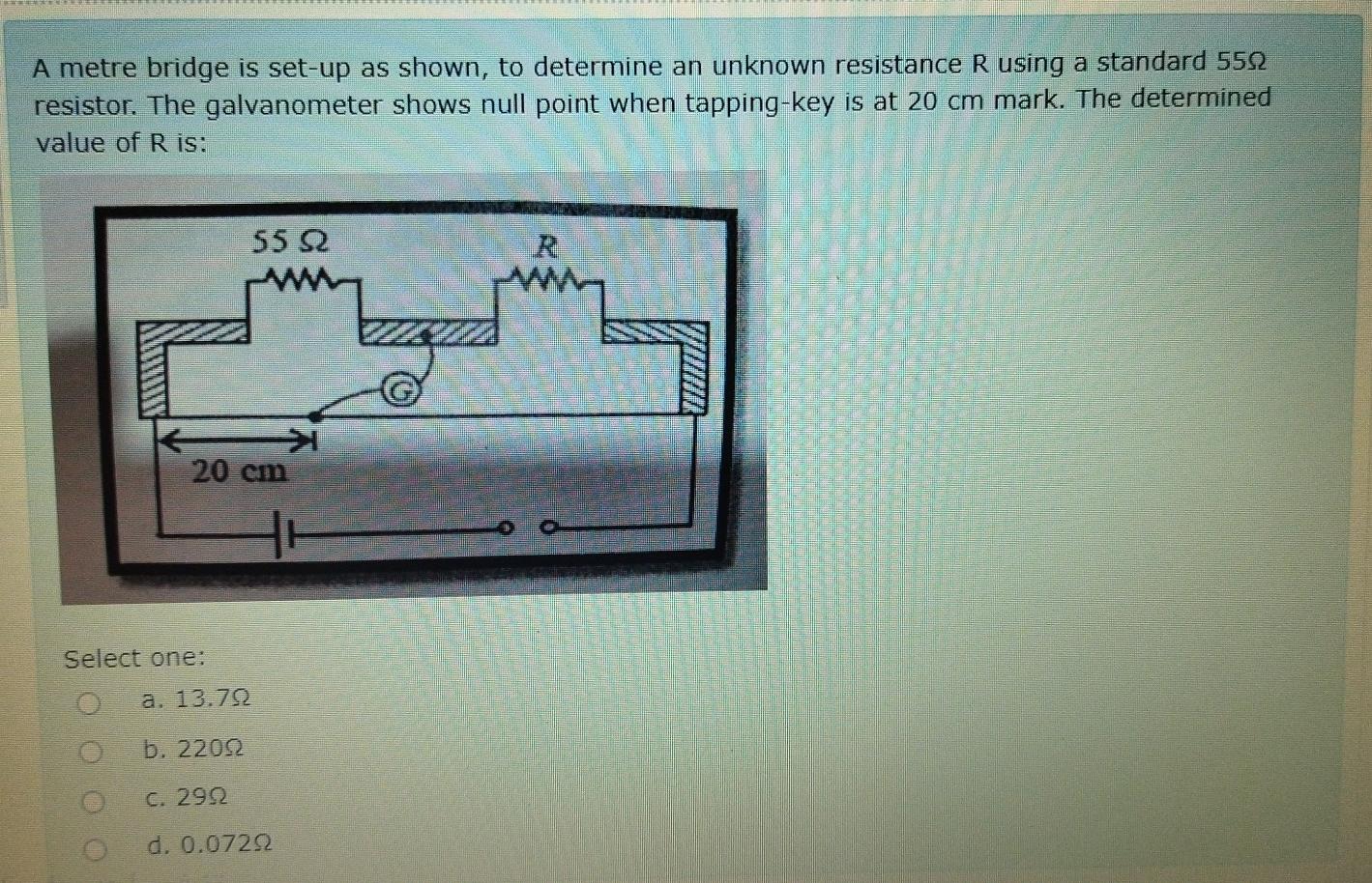 Solved A metre bridge is set-up as shown, to determine an | Chegg.com