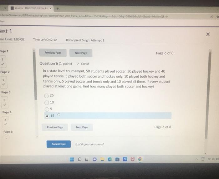 Solved Question 6 (1 point) saved In a state level | Chegg.com