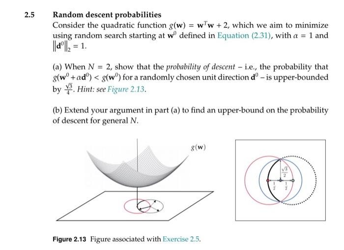Solved Random descent probabilities Consider the quadratic | Chegg.com