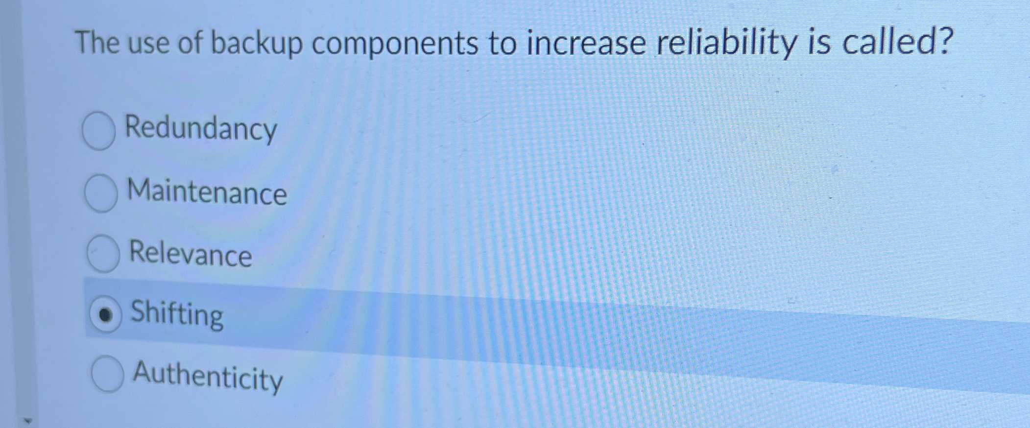 Solved The use of backup components to increase reliability | Chegg.com