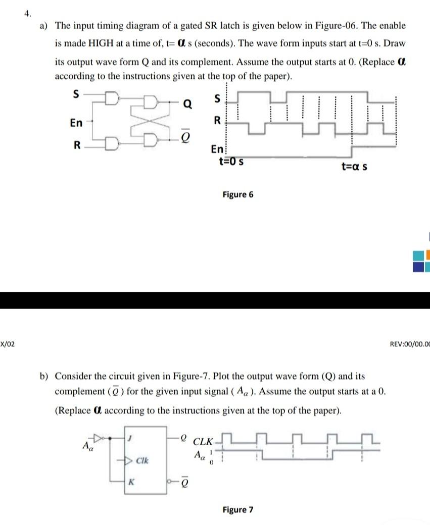 Solved 4. a) The input timing diagram of a gated SR latch is | Chegg.com
