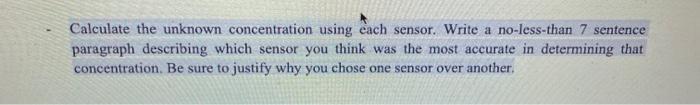 Solved Calculate the unknown concentration using each | Chegg.com