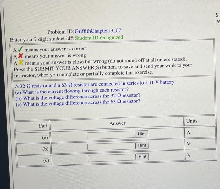 Solved Problem ID: GriffithChapter13_07 Enter your 7 digit | Chegg.com