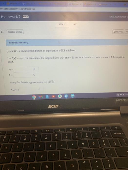 Solved 6062 5936206207start true Homework 7 OPEN Turned | Chegg.com