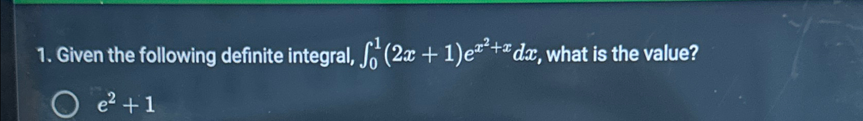 Solved Given the following definite integral, | Chegg.com
