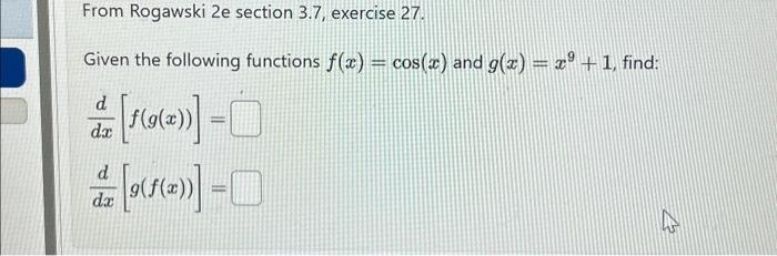 Solved Given the following functions f(x)=cos(x) and | Chegg.com