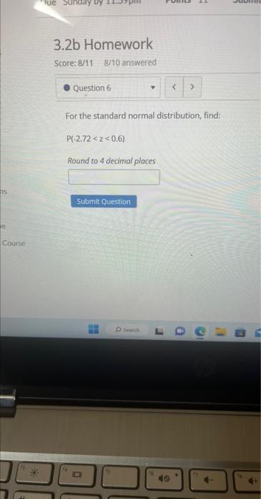 Solved For the standard normal distribution, find: P(−2.72 | Chegg.com